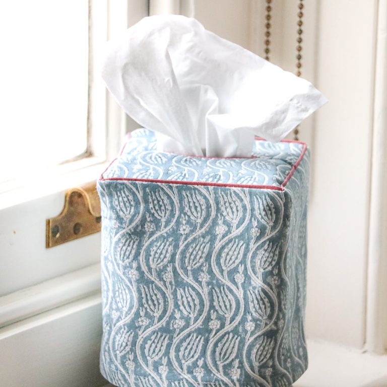 Gita Tissue Box Cover in Denim - Shenouk